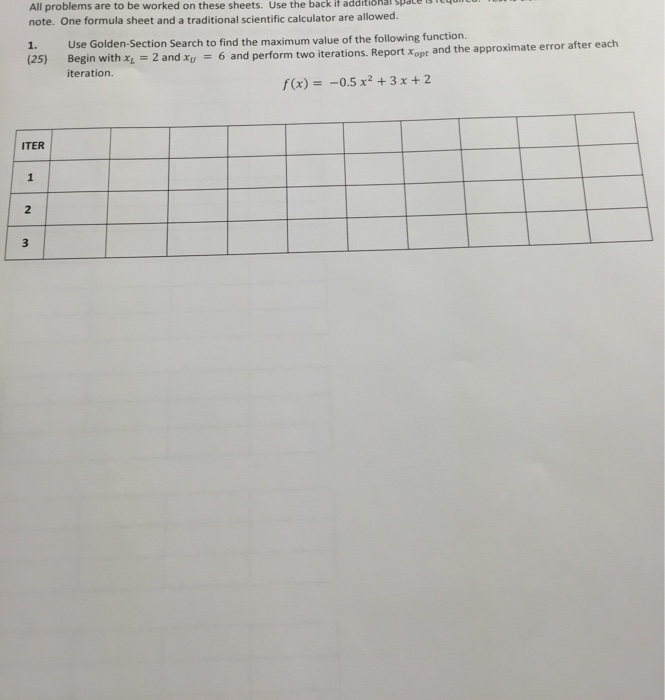 Solved Use Golden-Section Search to find the maximum value | Chegg.com