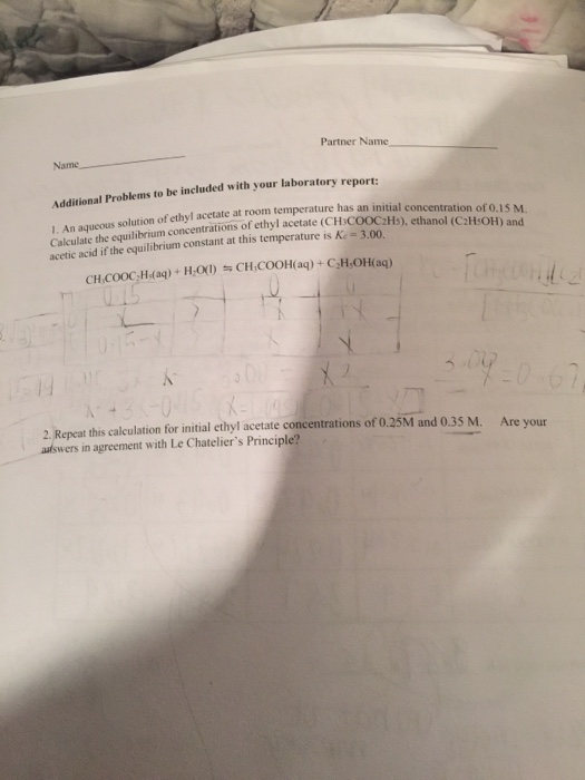 Solved uilibrium constant defined hy 3. A solution contains | Chegg.com