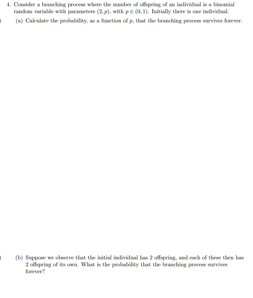 Consider a branching process where the number of | Chegg.com