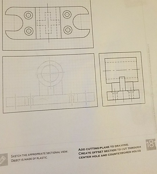 Solved SKETCH THE APPROPRIATE SECTIONAL VIEW.ADD | Chegg.com