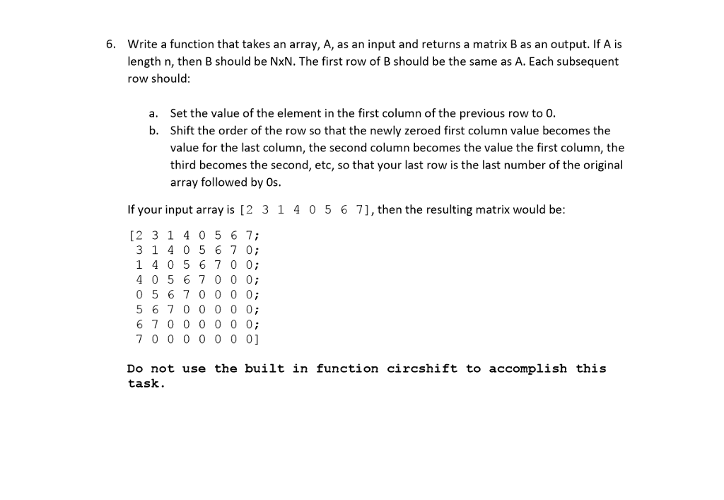 Write a function that takes an array, A, as an input | Chegg.com