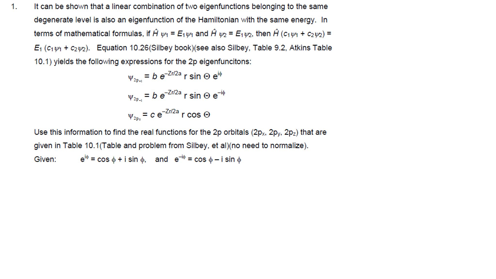 Solved It can be shown that a linear combination of two | Chegg.com