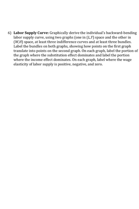 Solved 6 Labor Supply Curve Graphically Derive The 3806