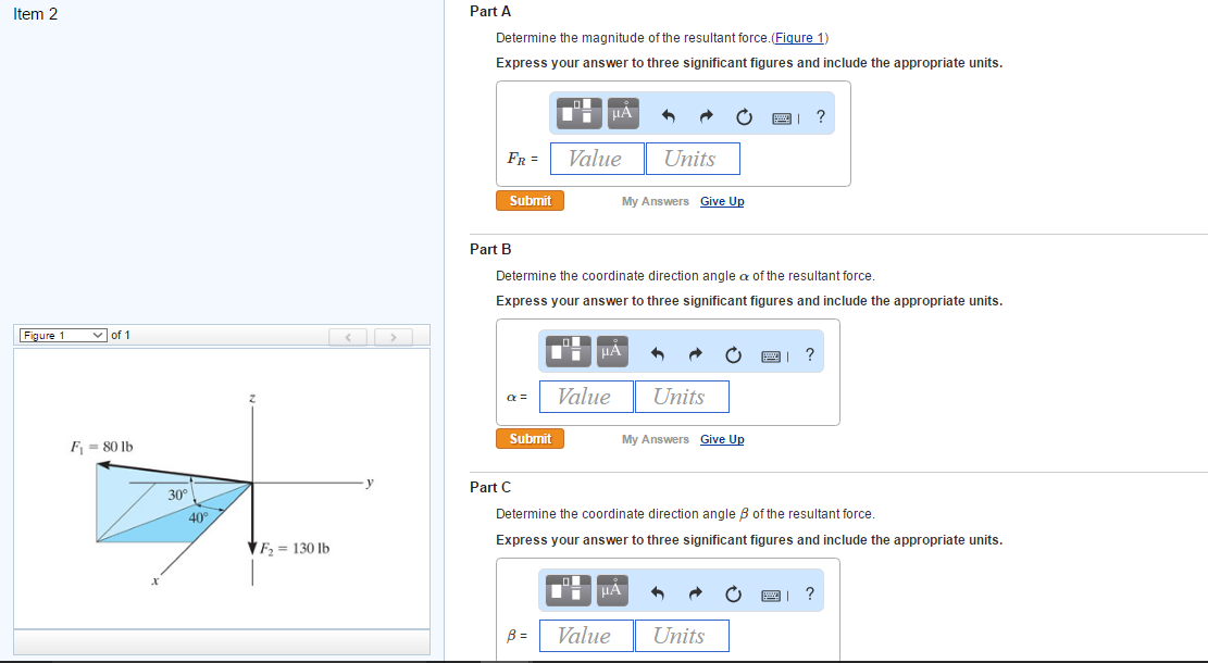 Solved Part A Determine the magnitude of the resultant | Chegg.com