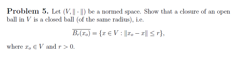 Solved Let (V, || middot ||) be a normed space. Show that a | Chegg.com