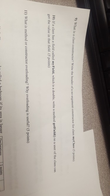 Solved 9) What is a class constructor? Write the header of a | Chegg.com