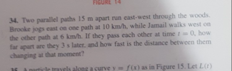Solved Two parallel paths 15 m apart run east-west through | Chegg.com