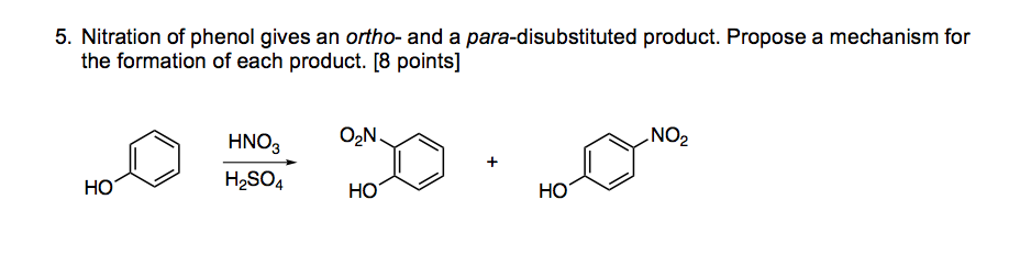Solved 5. Nitration of phenol gives an ortho- and a | Chegg.com