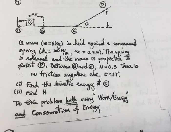 Solved A mass (m = 5 kg) is held against a compound spring | Chegg.com