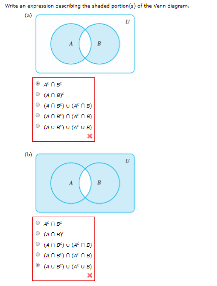 Describing Shaded Portion Of The Venn Diagram Solved Shade T