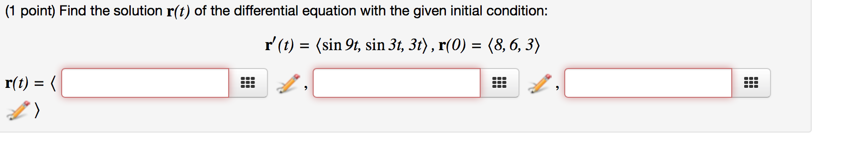 Solved Find the solution r(t) of the differential equation | Chegg.com