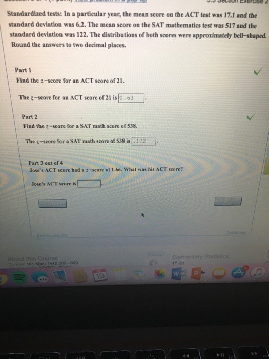 Solved In a particular year, the mean score on the ACT test | Chegg.com