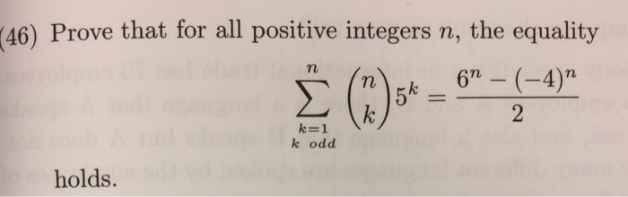 Solved Prove that for all positive integers n, the equality | Chegg.com