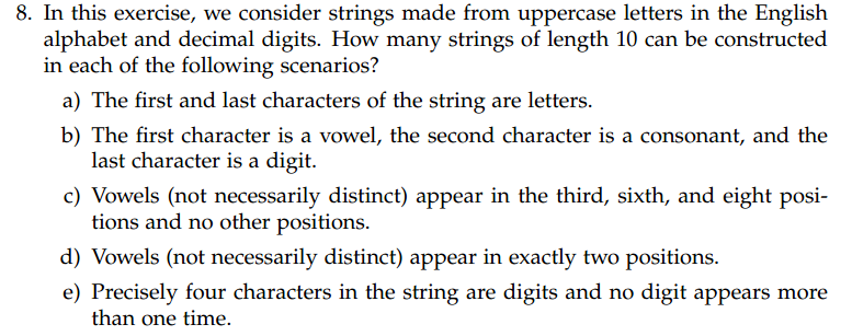 Solved In This Exercise We Consider Strings Made From