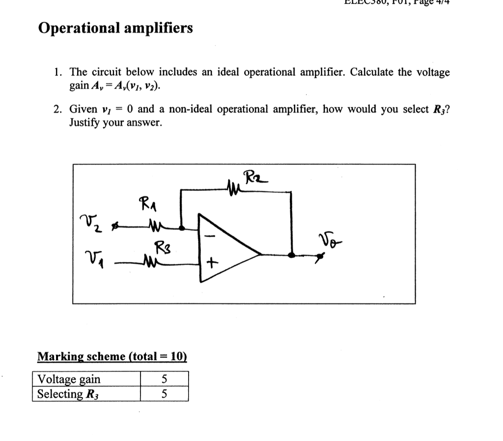 Solved Operational amplifiers I amplifier. Calculat gain Av | Chegg.com