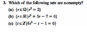 Solved Which of the following sets are nonempty? | Chegg.com