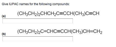 Solved Give IUPAC names for the following compounds: | Chegg.com