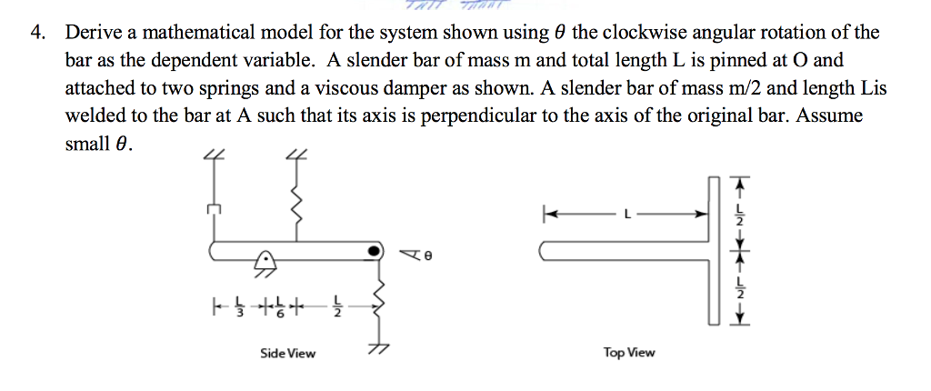 Solved Derive a mathematical model for the system shown | Chegg.com