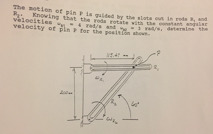 Solved The motion of pin p is quided by the slots cut in | Chegg.com