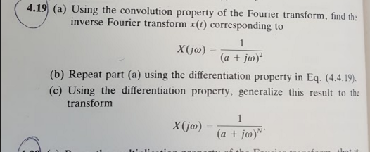 Solved Using the convolution property of the Fourier | Chegg.com
