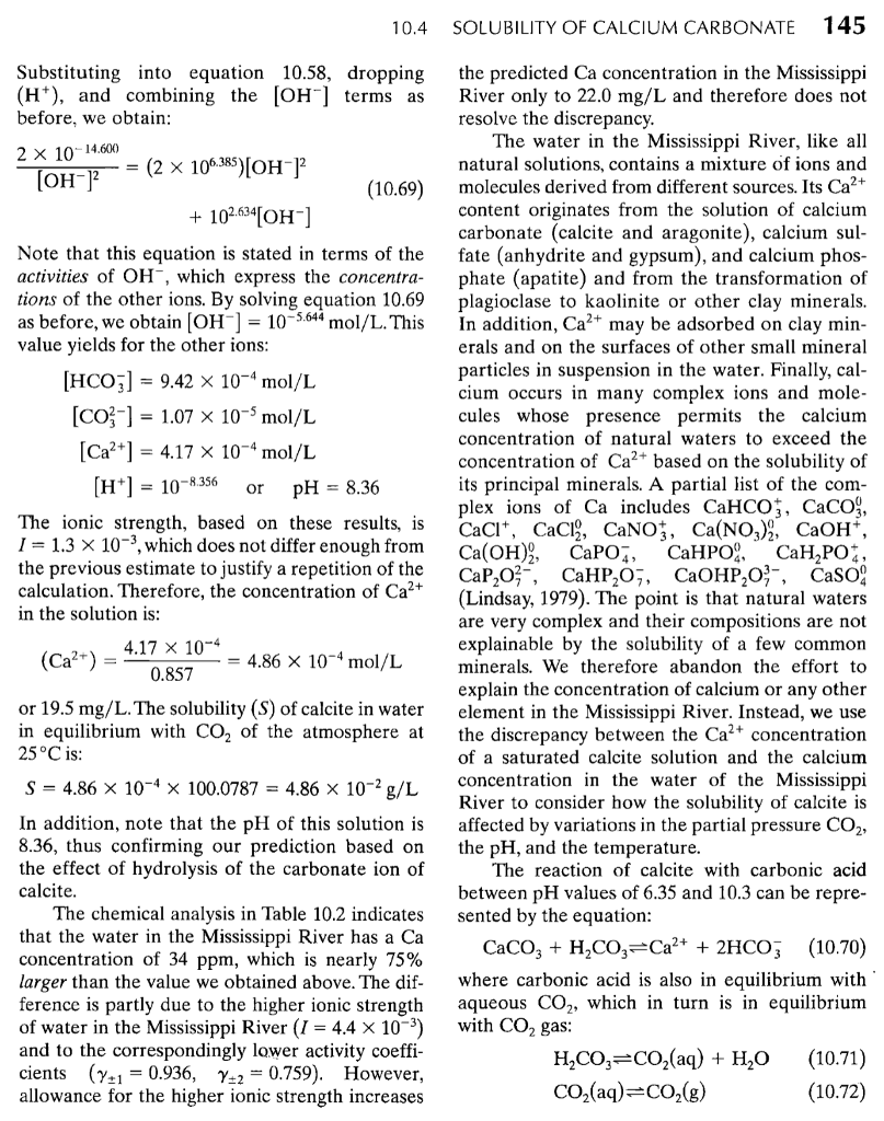 Solved Solubility of Calcite in water: What is the | Chegg.com