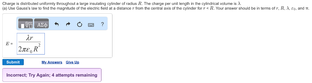 Solved Charge is distributed uniformly throughout a large | Chegg.com