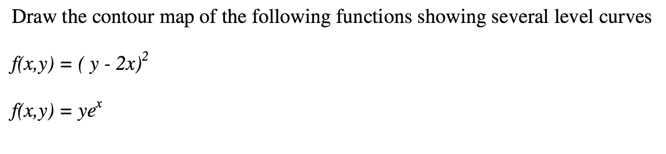 Solved Draw the contour map of the following functions | Chegg.com