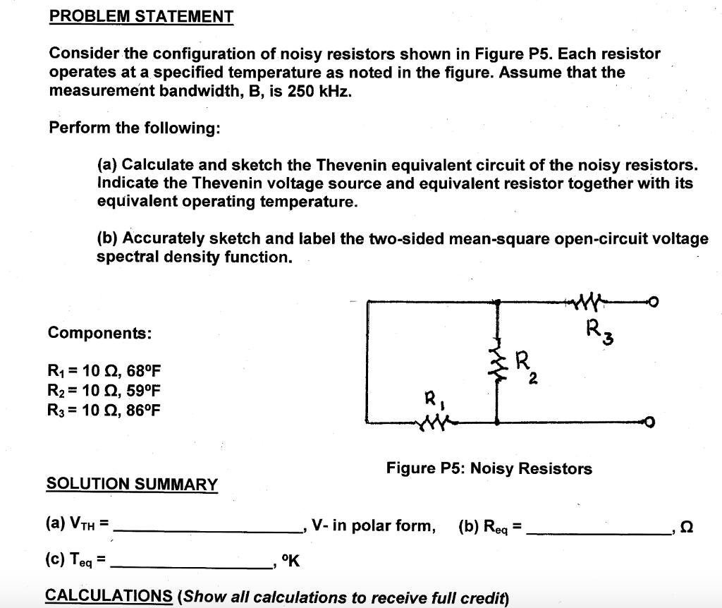 Solved PROBLEM STATEMENT Consider the configuration of noisy | Chegg.com