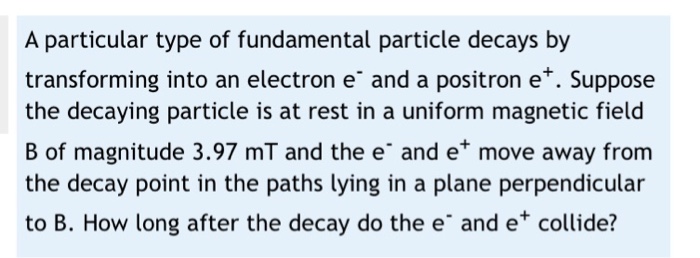 Solved A particular type of fundamental particle decays by | Chegg.com