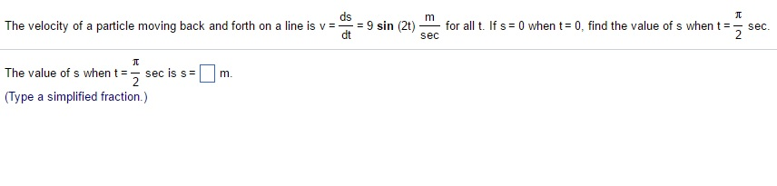Solved The velocity of a particle moving back and forth on a | Chegg.com