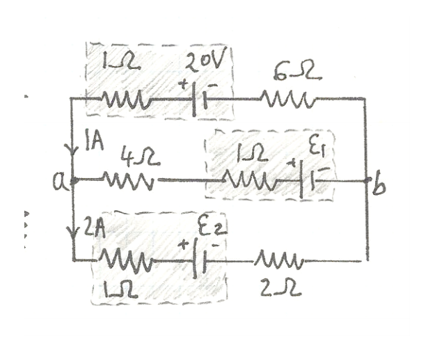 Solved In the circuit shown below, find the emfs !1 and ! 2 | Chegg.com