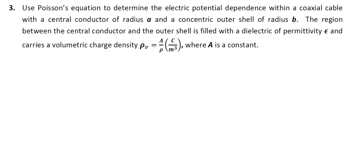 Use Poisson's equation to determine the electric | Chegg.com