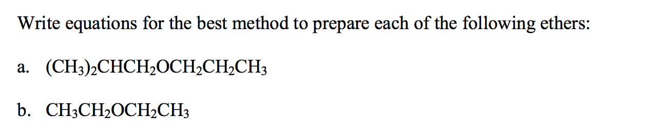 Solved Write equations for the best method to prepare each | Chegg.com