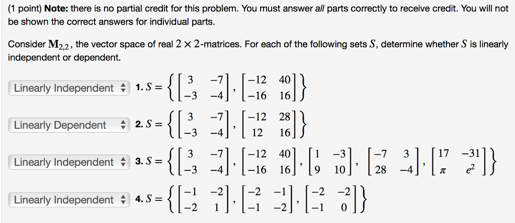 Solved (1 point) Note: there is no partial credit for this | Chegg.com