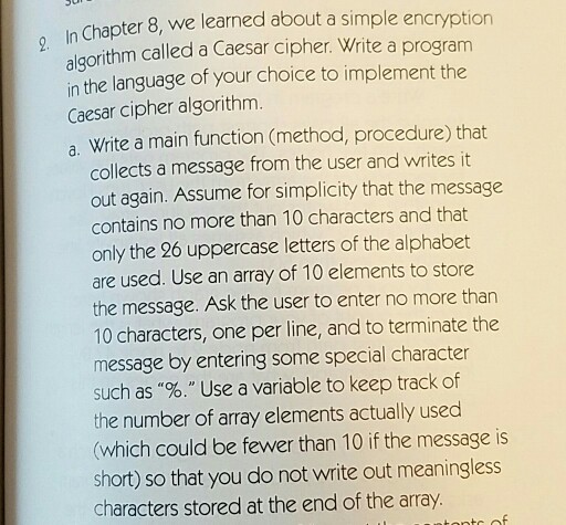 Solved In Chapter 8 We Learned About A Simple Encryption