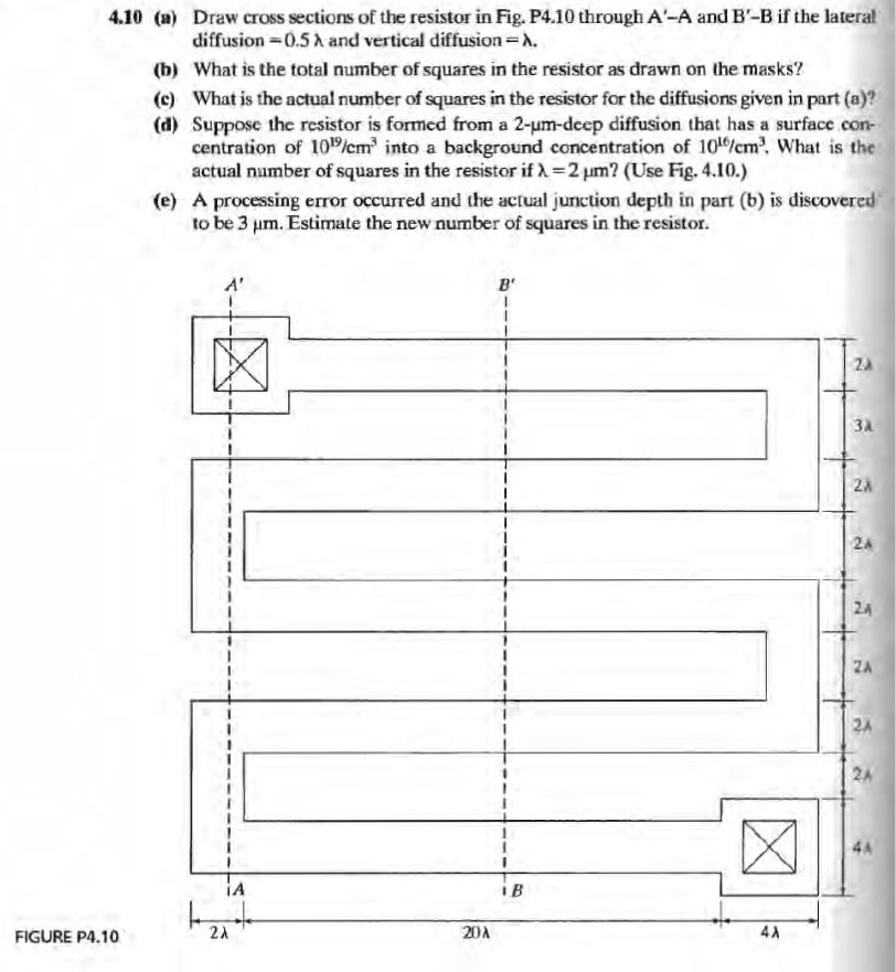 4.10 (a) Draw cross sections of the resistor in Fig. | Chegg.com