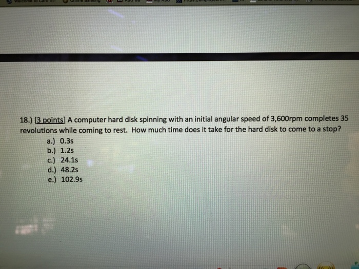 Solved A computer hard disk spinning with an initial angular | Chegg.com