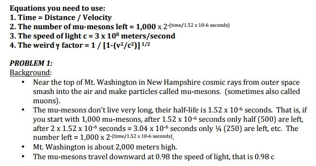Solved Part B: As seen by the mu-meson 6. How LONG does it | Chegg.com