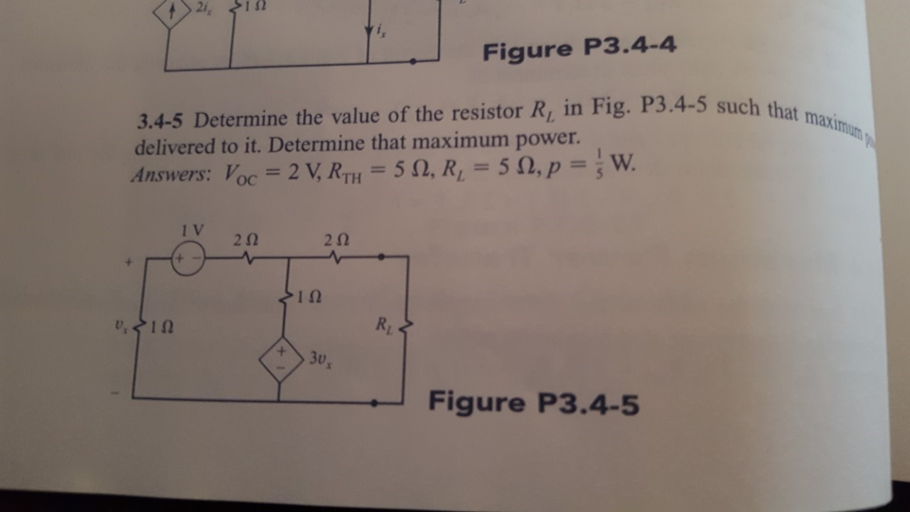 Solved 3.4-5 Determine the value of the resistor RL in Fig. | Chegg.com