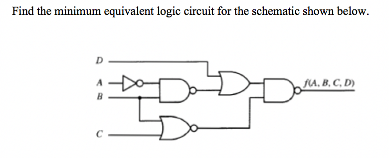 Solved Find the minimum equivalent logic circuit for the | Chegg.com