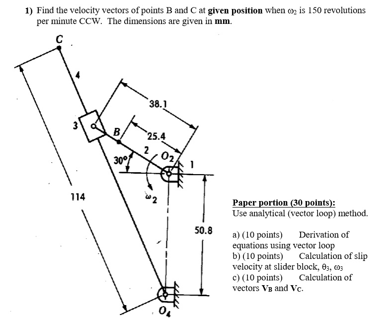 Solved Find the velocity vectors of points B and C at given | Chegg.com