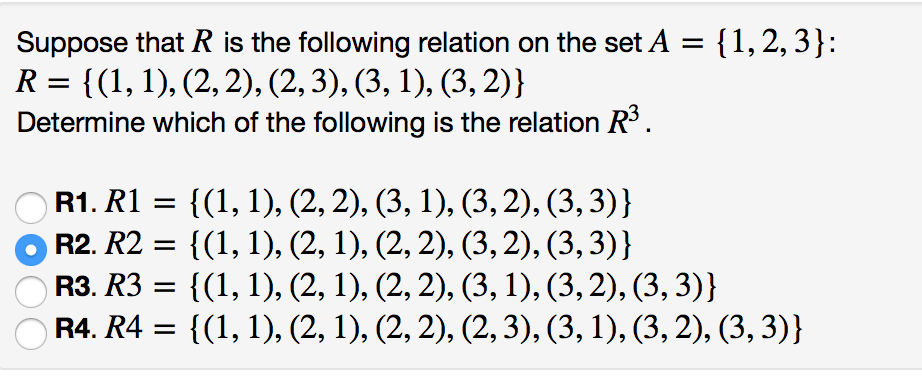 Solved Suppose that R is the following relation on the set A | Chegg.com
