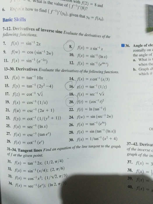 Solved Evaluate the derivative of the following functions. | Chegg.com