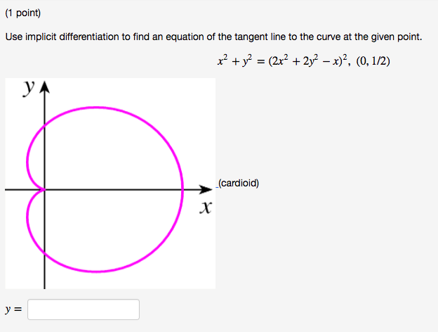 Solved (1 point) Use implicit differentiation to find an | Chegg.com Solved (1 point) Use implicit differentiation to find an | Chegg.com