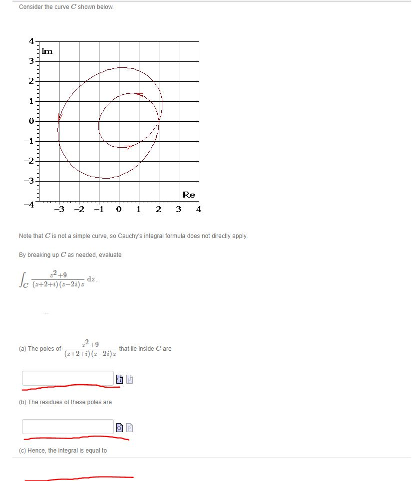 Solved Consider the curve C shown below 4. 3 2 Im 0 -2 -3 Re | Chegg.com