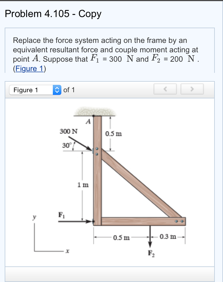 Solved Problem 4.105 Copy Replace the force system acting on | Chegg.com