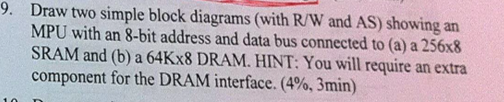 Solved Draw two simple block diagrams (with R/W and AS) | Chegg.com