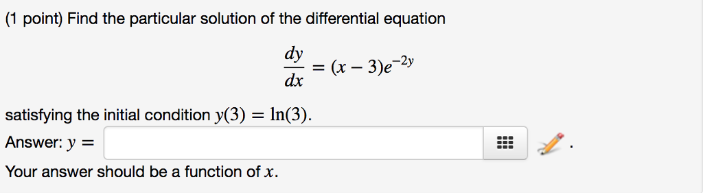 Solved Find the particular solution of the differential | Chegg.com