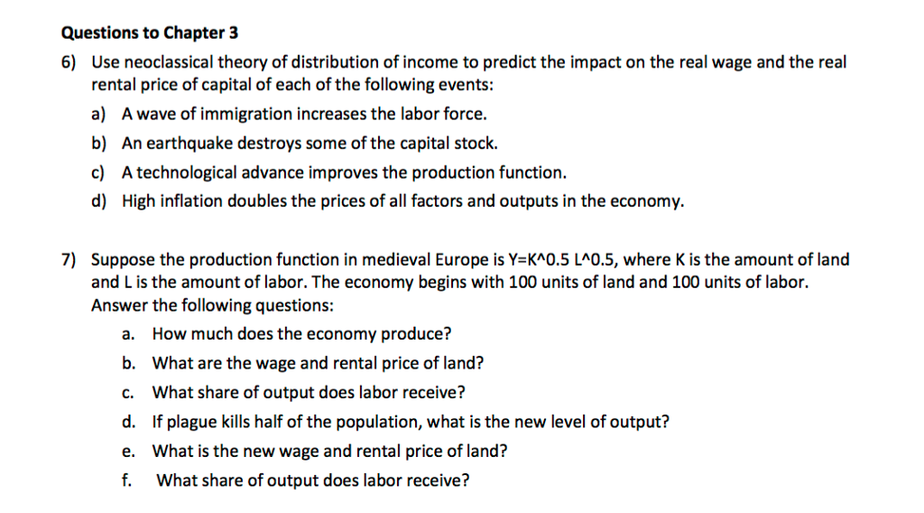 Solved Use neoclassical theory of distribution of income to | Chegg.com