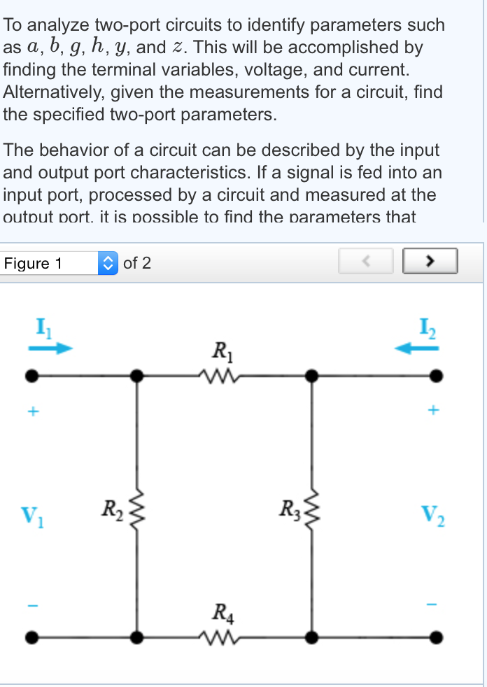 To analyze two-port circuits to identify parameters | Chegg.com